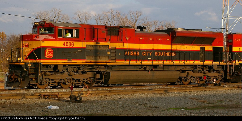 KCS 4036 in an unusual appearance at the UP yard in downtown